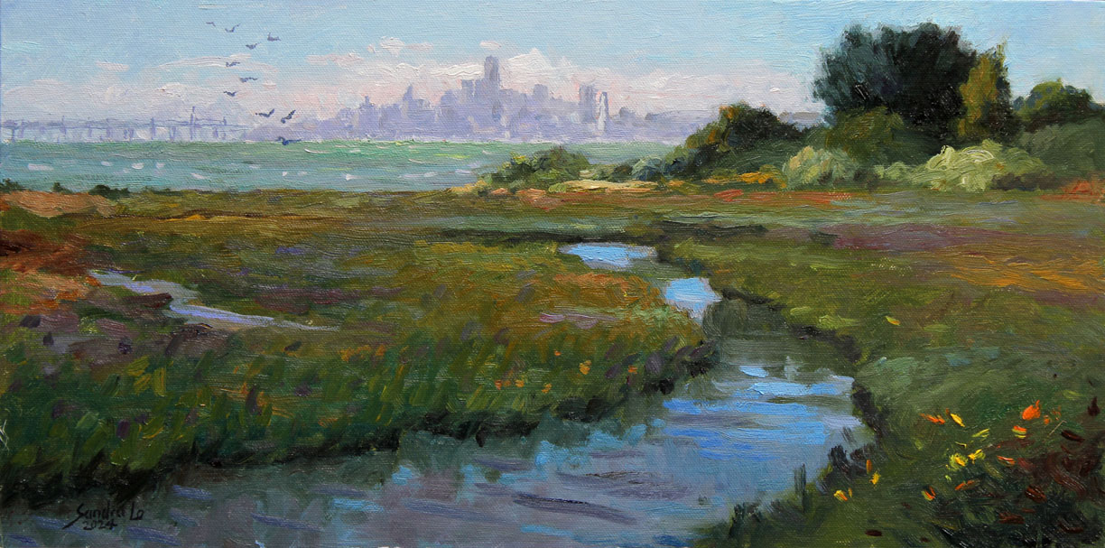View to San Francisco from Meeker Slough in Richmond, California ...